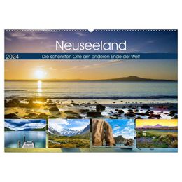 Neuseeland - Die schönsten Orte am anderen Ende der Welt (Wandkalender 2024 DIN A2 quer), Calvendo Monatskalender