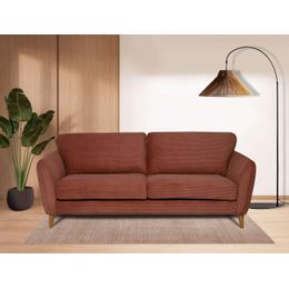 Home Affaire 3-Sitzer MARSEILLE Sofa 206 cm, mit Massivholzbeinen aus Eiche, verschiedene Bezüge und Farbvarianten, rosa