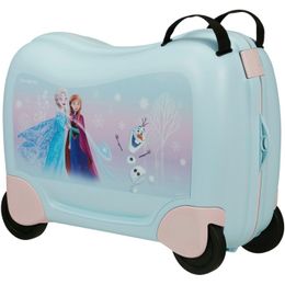 Samsonite Kinderkoffer Dream2Go Ride-on Trolley, Disney Frozen, 4 Rollen, Kinderreisekoffer Handgepäck zum sitzen und ziehen, blau