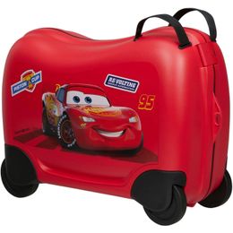 Samsonite Kinderkoffer Dream2Go Ride-on Trolley, Disney Cars, 4 Rollen, Kinderreisekoffer Handgepäck zum sitzen und ziehen, rot