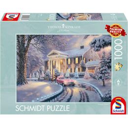 Schmidt Spiele Puzzle Graceland Christmas von Thomas Kinkade, 1000 Puzzleteile, bunt