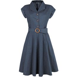 Banned Retro Spot Perfection Fit & Flare Dress Mittellanges Kleid navy in L