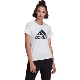 Adidas Essentials T-Shirt, Baumwolle, Logo-Print, für Damen, weiß, L