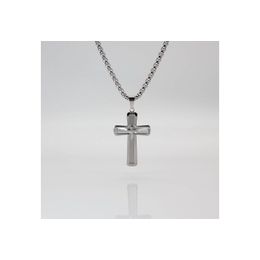 ELLAWIL Edelstahlketten-Set Kreuzkette Kette mit Jesus Kreuz Anhänger Halskette Kreuzschmuck (Edelstahl