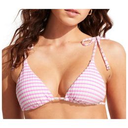 Seafolly - Women's Sorrentostripe Slide Tri - Bikini-Top Gr 10 rosa