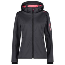 CMP - Women's Jacket Zip Hood Melange Softshell - Softshelljacke Gr 34 grau