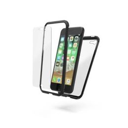 Hama 00188765 Cover Magnetic + Glas + Displayglas für Apple iPhone 8, Schwarz/Transp.