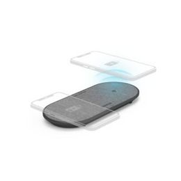 Hama 00201682 Wireless Charger QI-FC10 DUO, 10 W, kabelloses Smartphone-Ladepad, Schw.