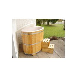 Achleitner Holzwaren Whirlpool Sauna Tauchbecken aus Lärchenholz mit Kunststoffeinsatz außen