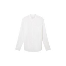 Tom Tailor Denim Herren Hemd mit Brusttasche, weiß, Uni, Gr. XL