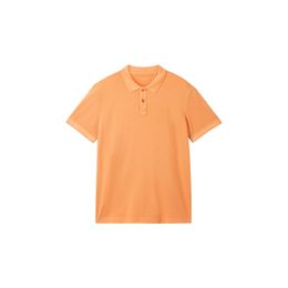 Tom Tailor Herren Poloshirt mit Logo Stickerei, orange, Uni, Gr. L