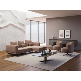 JVmoebel Wohnzimmer-Set Luxus Möbel Sofa L-Form 2x Sessel Polstermöbel Neu Couchtisch