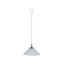Brilliant Lampe Ariana Pendelleuchte 40cm Rollizug eisen/weiß-alabaster 1x A60, E27, 60W, geeignet für Normallampen (nicht enthalten) Höhenverstellbar durch Rollizug