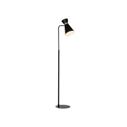 Brilliant Lampe Goldy Standleuchte 1flg schwarz-matt/gold 1x A60, E27, 28W, g.f. Normallampen n. ent. Für LED-Leuchtmittel geeignet Mit Fußschalter