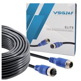 VSG24 Verlängerungskabel ELITE 4-PIN 15 Meter Kabel für Rückfahrsysteme & Rückfahrkamera (IP67 Robust & Wetterfest mit Anti-Vibrations-Verriegelung 12-36Volt)