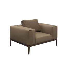 Gloster GRID Lounge Sessel Aluminium/Outdoorstoff inkl. Kissen