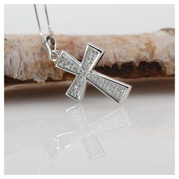 ELLAWIL Kreuzkette Silberkette Damen Kette mit Jesus Kreuz Anhänger Halskette Schmuck (Sterling Silber 925