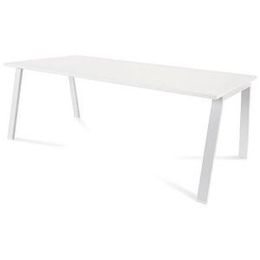 Rocada BLANCA Schreibtisch weiß/weiß rechteckig, 4-Fuß-Gestell weiß 200,0 x 100,0 cm