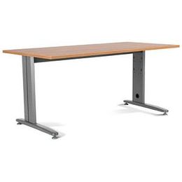 Rocada METAL Schreibtisch eiche rechteckig, T-Fuß-Gestell grau 180,0 x 80,0 cm