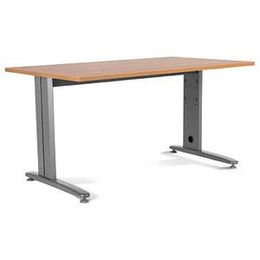 Rocada METAL Schreibtisch eiche rechteckig, T-Fuß-Gestell grau 160,0 x 80,0 cm