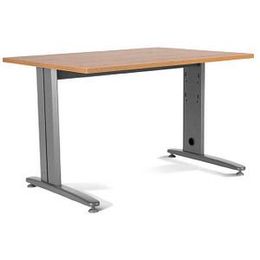 Rocada METAL Schreibtisch eiche rechteckig, T-Fuß-Gestell grau 140,0 x 80,0 cm