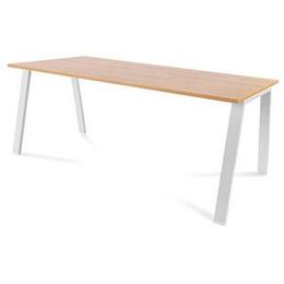 Rocada BLANCA höhenverstellbarer Schreibtisch eiche/weiß rechteckig, 4-Fuß-Gestell weiß 180,0 x 80,0 cm