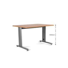 Rocada METAL höhenverstellbarer Schreibtisch eiche rechteckig, T-Fuß-Gestell grau 140,0 x 80,0 cm