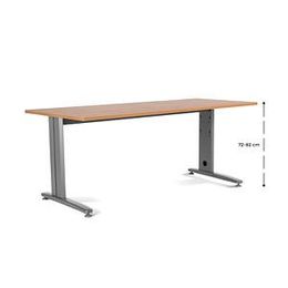 Rocada METAL höhenverstellbarer Schreibtisch eiche rechteckig, T-Fuß-Gestell grau 200,0 x 80,0 cm