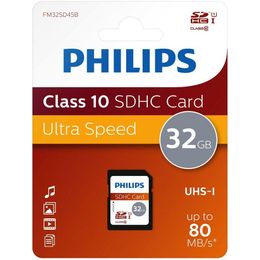 Philips Philips SDHC Karte 32GB Speicherkarte UHS-I U1 Class 10 Speicherkarte