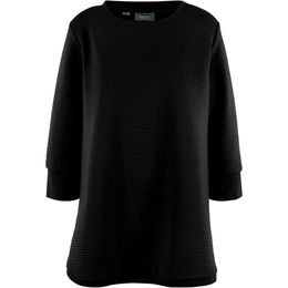 bonprix Langes Sweatshirt Tunika mit Struktur in A-Line, 3/4 Arm