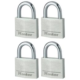 Master Lock Vorhängeschloss, Sicherheitsklasse 5, (Set, 4-tlg), Aluminium, gelichschließend, schwarz