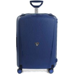 Roncato Hartschalen-Trolley Light, 75 cm, navy blau, 4 Rollen, Reisegepäck Aufgabegepäck Koffer groß Reisekoffer TSA Schloss, blau