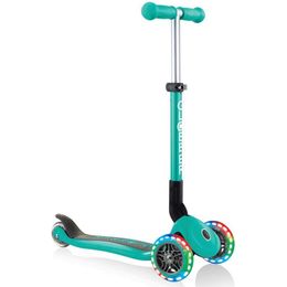 Globber Dreiradscooter JUNIOR FOLDABLE LIGHTS, mit Leuchtrollen, blau