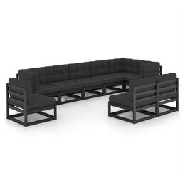 DOTMALL Gartenlounge-Set 9-tlg. Garten-Lounge-Set mit Kissen Massivholz Kiefer