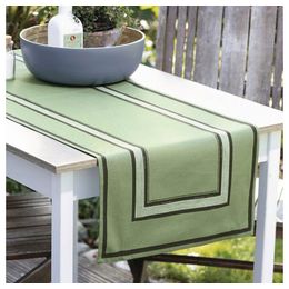 Home-trends24.de Tischläufer Tischläufer Tischdecke Modern Grün Tischdeko Tischset Baumwolle