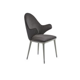 JVmoebel Armlehnstuhl Grau Stuhl mit Armlehnen Modern Esszimmer Luxus Designer Möbel (1 St)
