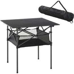 Campingtisch aus Aluminium Faltbar 70 cm x 70 cm x 69 cm - Kohlegrau - Outsunny