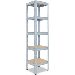 shelfplaza® PROFI 155x40x40cm Schwerlastregal verzinkt / Metallregal 5 Böden mit je 200kg Tragkraft als Kellerregal, Garagenregal, Werkstattregal &