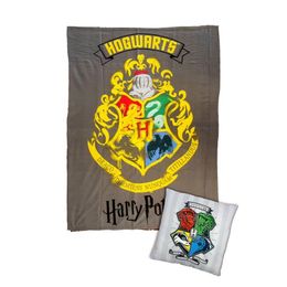 Harry Potter Dekokissen Kinder Hogwarts Set Kissen und Decke