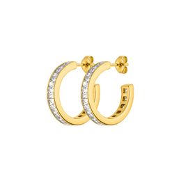 Paul Valentine Brilliant Square Hoops 14K Gold Plated