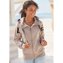 ELBSAND Damen Sweatjacke, Braun, Gr. S (36), Shirtjacken, Material: Baumwolle