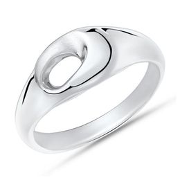 UNIQUE Silberring Rhodinierter Ring 925er Silber teilmattiert SR0349