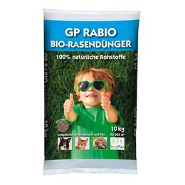 GreenPlan Rasendünger Rabio Biologisch 10kg Beutel 200 m² NPK-Dünger 9+3+6