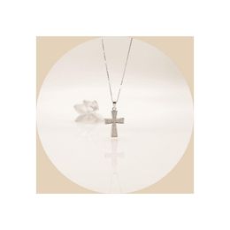 ELLAWIL Kreuzkette Silberkette Damen Kette mit Jesus Kreuz Anhänger Halskette Schmuck (Kettenlänge 40 cm)