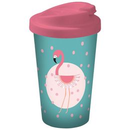 Geda Labels GmbH Coffee-to-go-Becher Flamingo Punkte