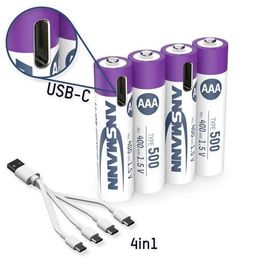 Ansmann LR03 USB-C Micro (AAA)-Akku Li-Ion 500 mAh 1.5 V 4 St.