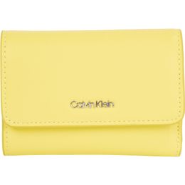 Calvin Klein Brieftasche, Emblem, Leder-Optik, für Damen, gelb