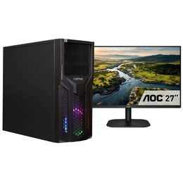 E (A bis G) Captiva Business-PC-Komplettsystem "Power Starter R62-274 TFT Bundle" Computer-Komplettsysteme Gr. ohne Betriebssystem, 8 GB RAM 480 GB SSD, schwarz PC Sets