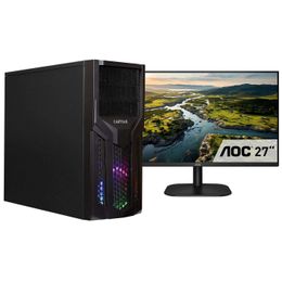 Captiva Power Starter R62-263 TFT Bundle Business-PC-Komplettsystem (27", AMD Ryzen 3 Ryzen 3 4300GE, 8 GB RAM, 250 GB SSD), schwarz