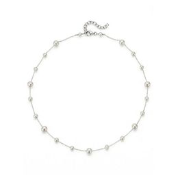 Firetti Perlenkette Schmuck Geschenk Halsschmuck Halskette Perle, Made in Germany - mit Süßwasserzuchtperle, silberfarben|weiß